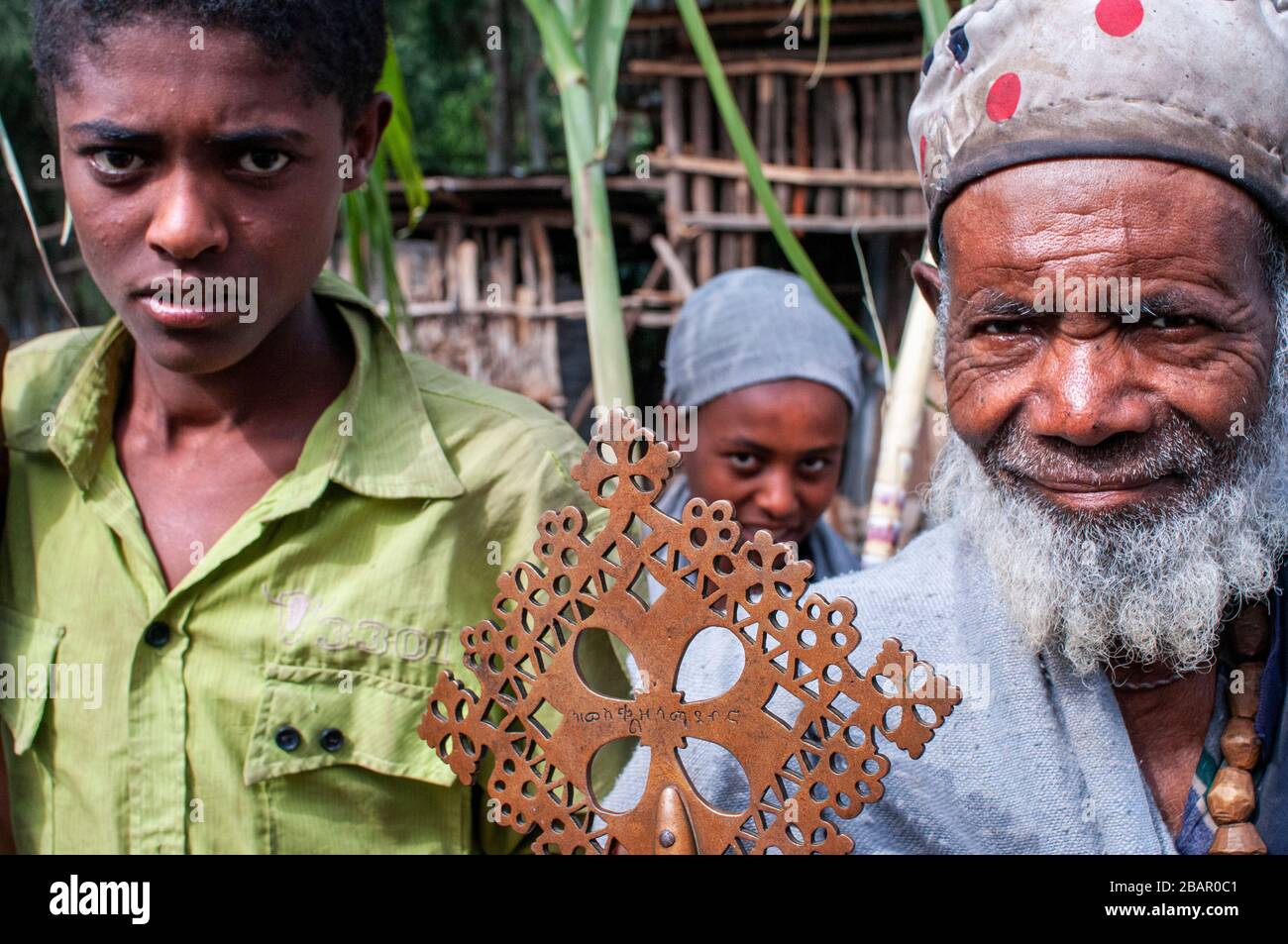 Road between from Wukro to Mekele, Ethiopia. A cleric approaches our ...