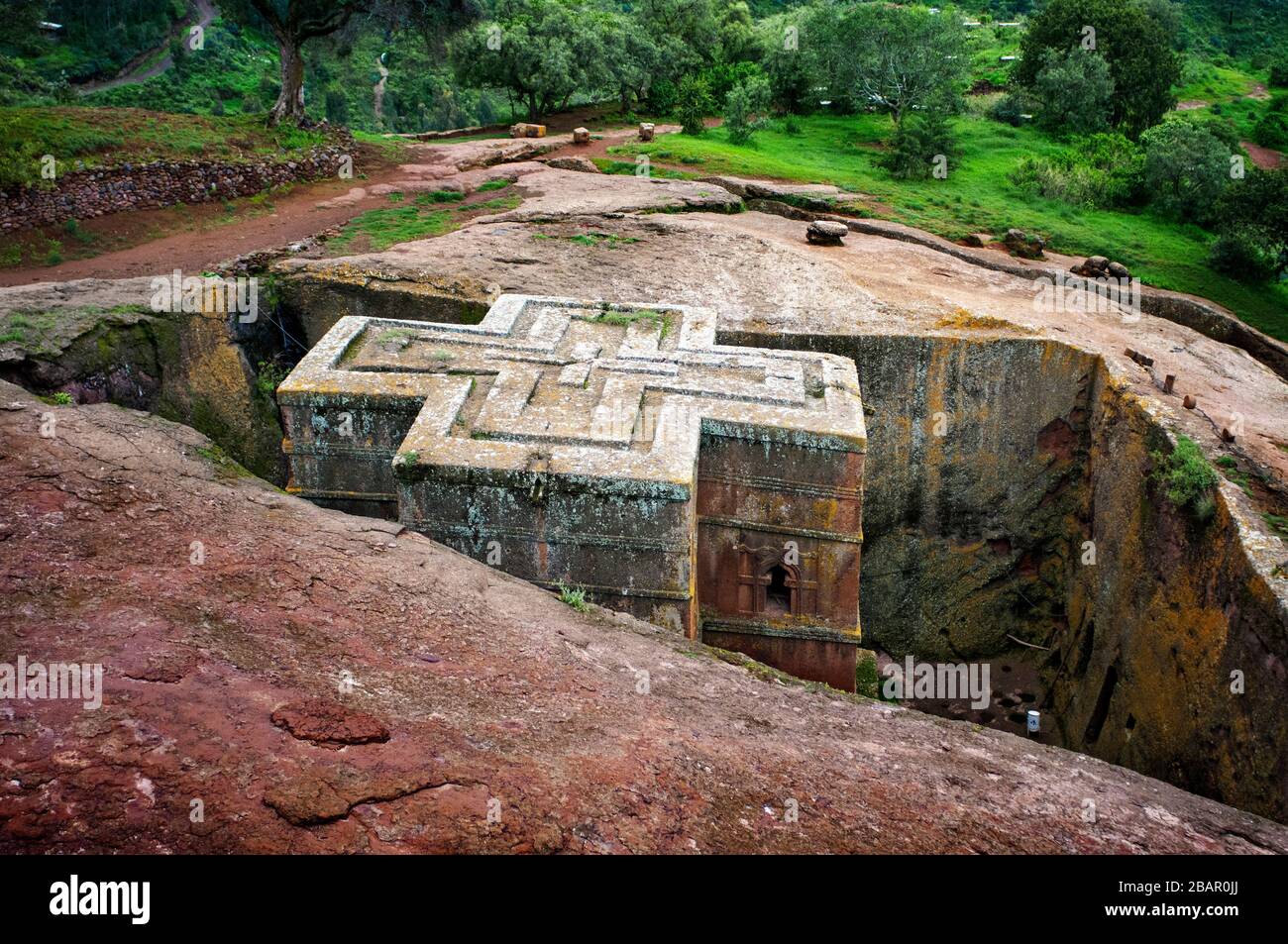 Monolithic rock-cut Church of Bete Giyorgis or St. George, UNESCO World ...