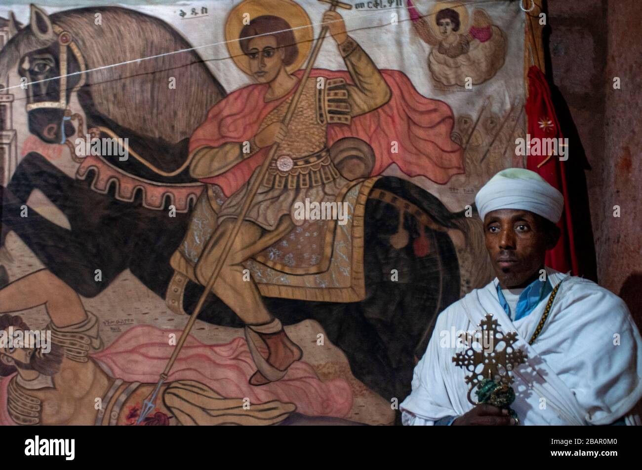 Inside interior Monolithic rock-cut Church of Bete Giyorgis or St ...