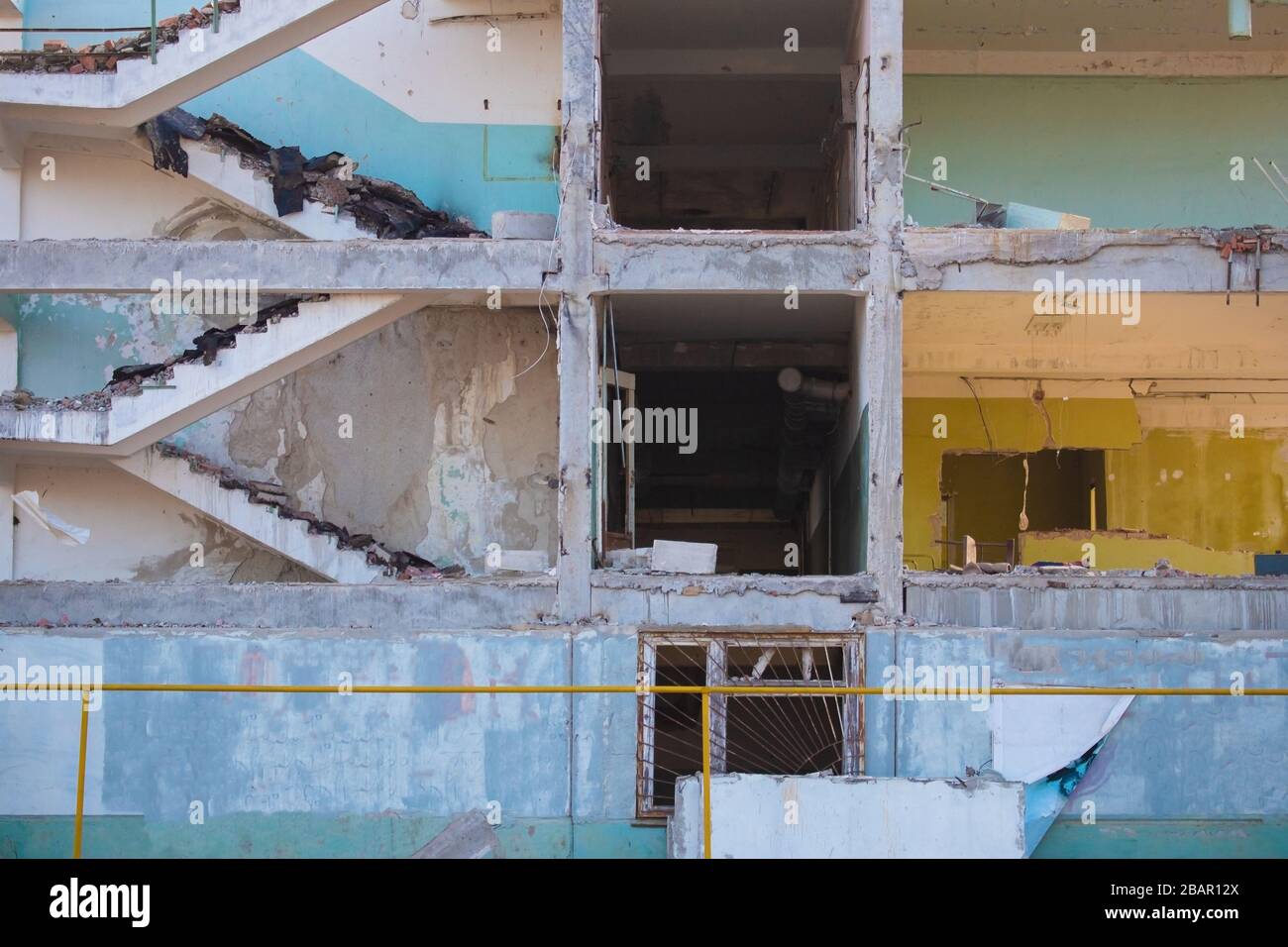 Construction construction site building exterior damaged hi-res stock ...