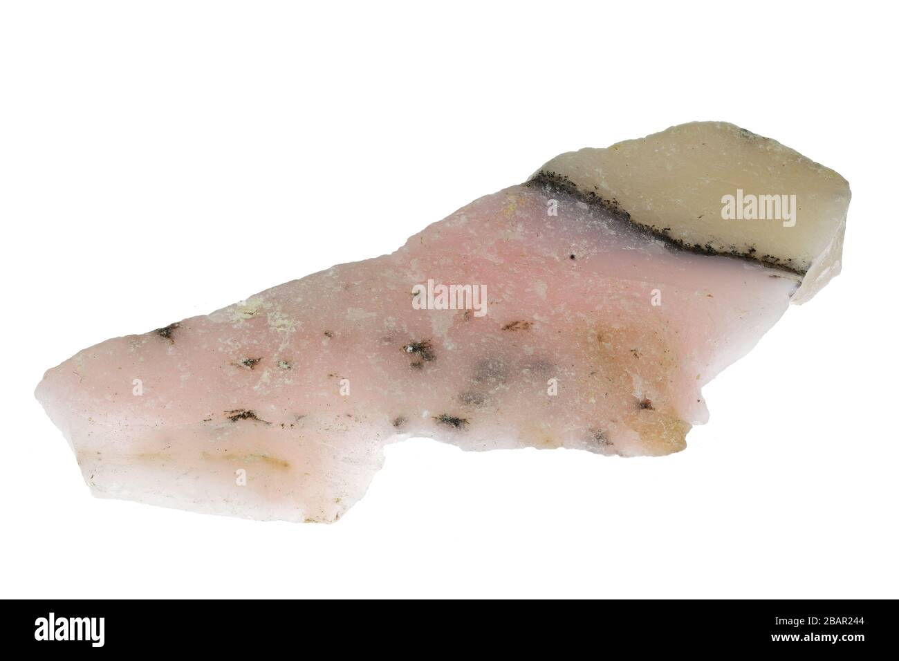 pink Peruvian Andean opal isolated on white background Stock Photo - Alamy