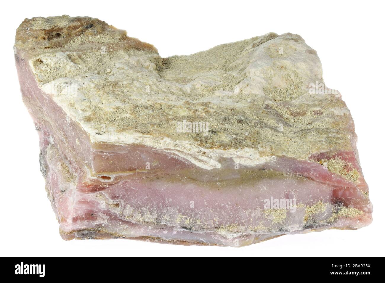 pink Peruvian Andean opal isolated on white background Stock Photo - Alamy