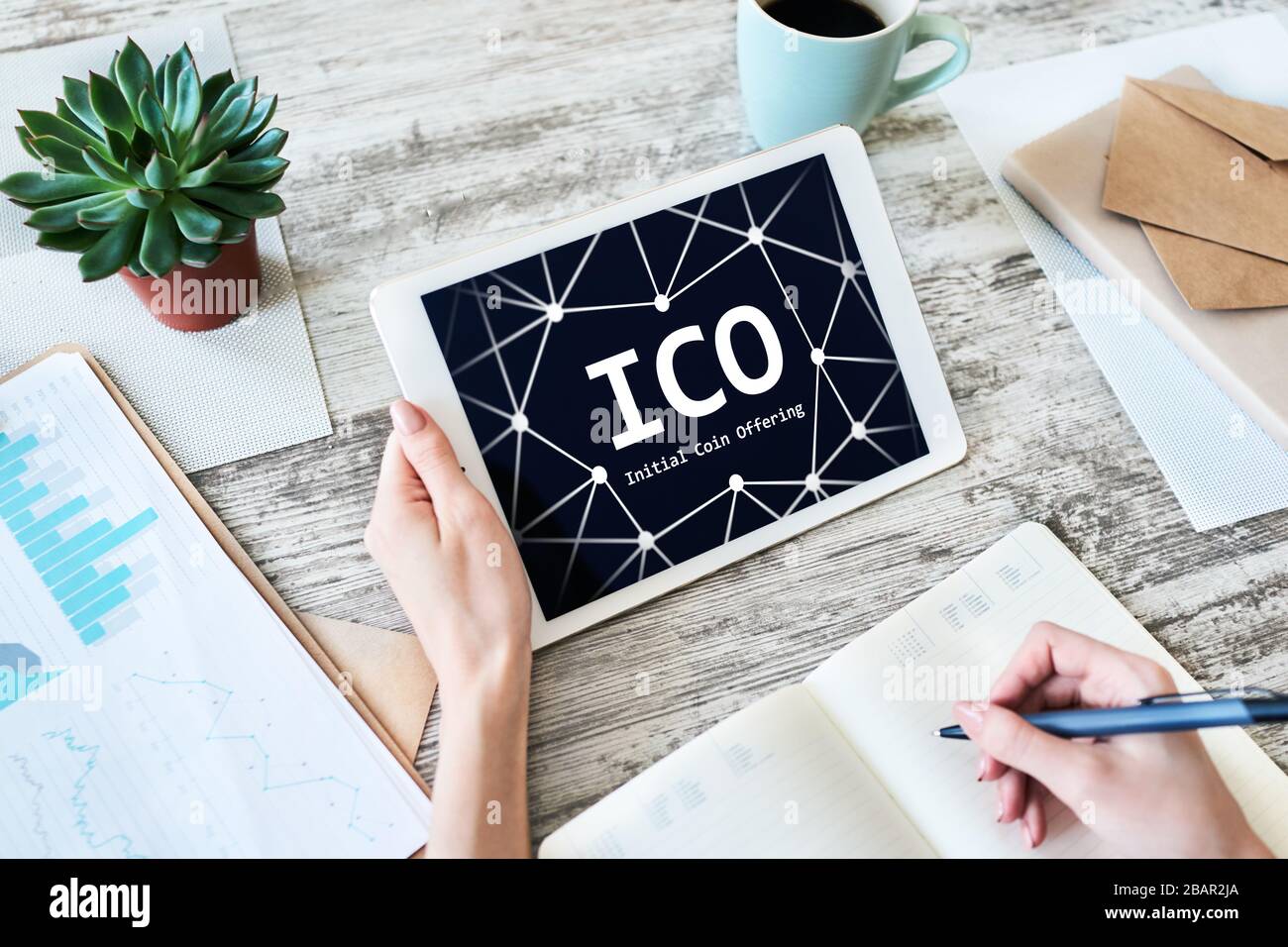 ICO - Initial coin offering. Blockchain and financial technology ...