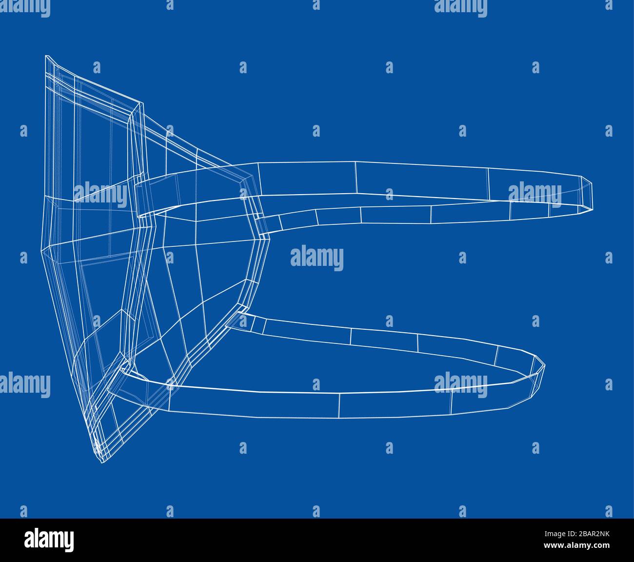 Medical surgical mask. Blueprint style. Vector rendering from 3D model ...