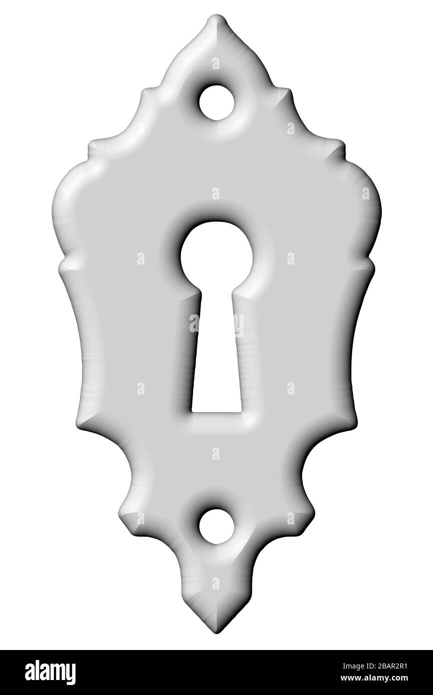 The keyhole, decorative design element, imitation plastic, isolated on ...