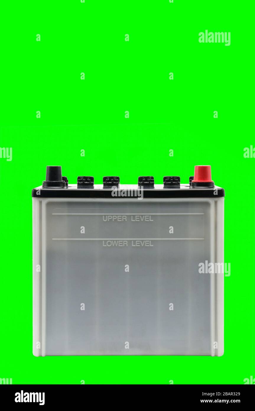 Car battery on an isolated white background Stock Photo - Alamy