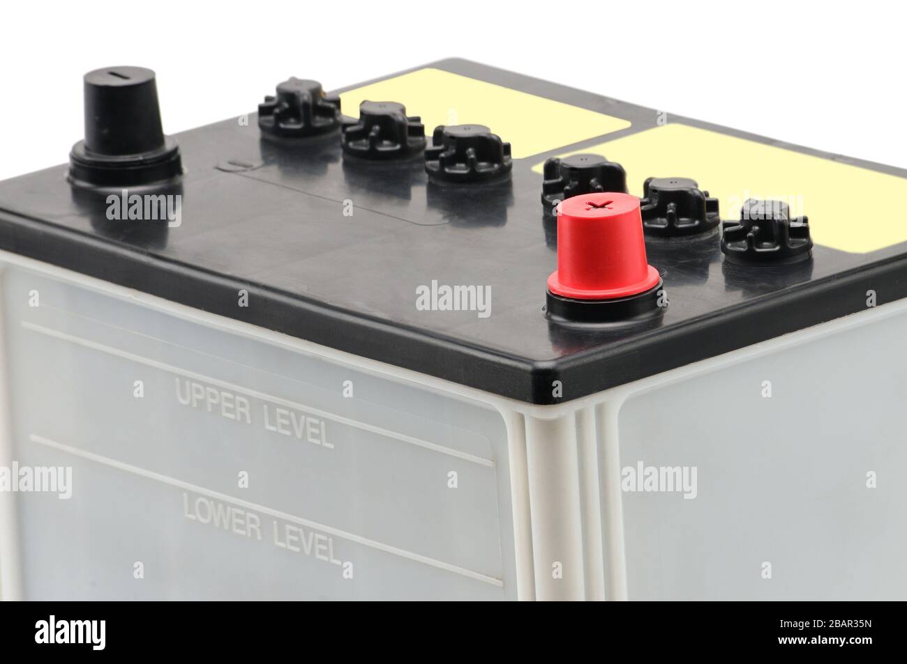 Car battery on an isolated white background Stock Photo - Alamy
