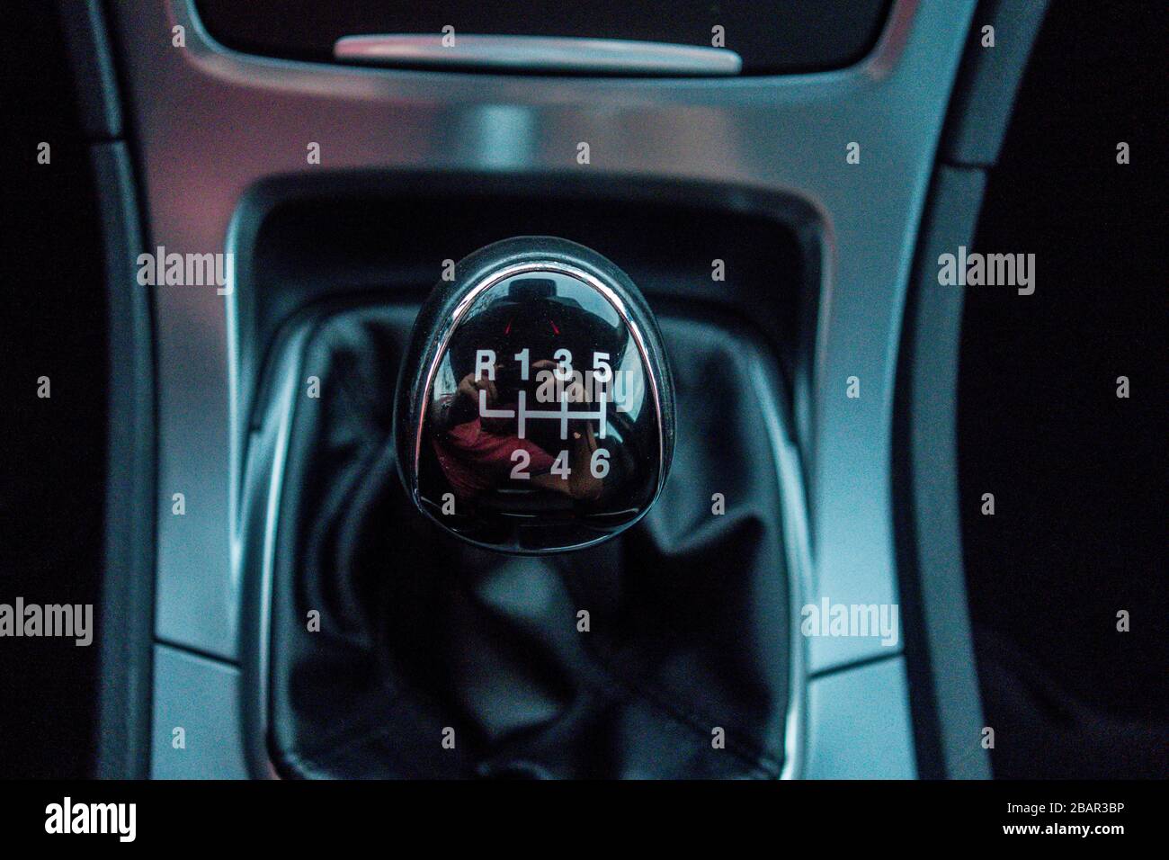 Inside car dashboard view.Detailed close-up photo of manual ...