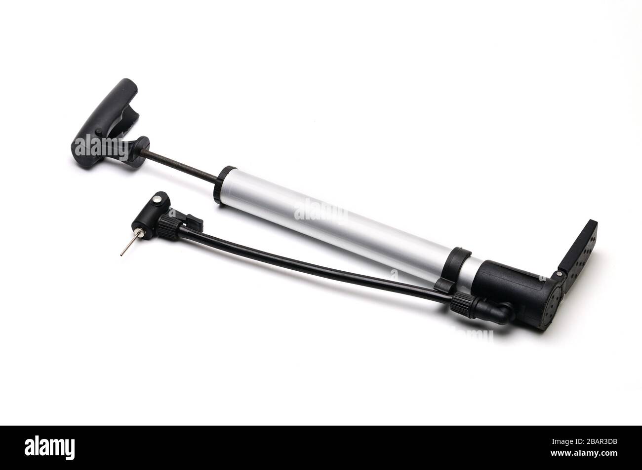 Pump and needle for inflating air on an isolated white background Stock ...