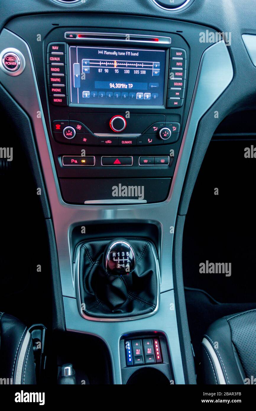 Parking Assistance - Parking sensors mounted on car bumper. Rear, front ...