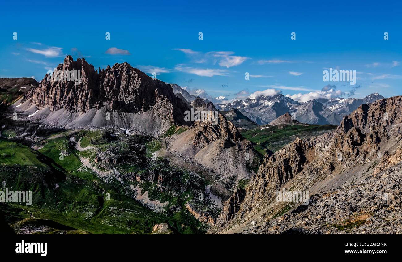 Impressive view of Grand Seru mountain (2889m) located in Massif des ...