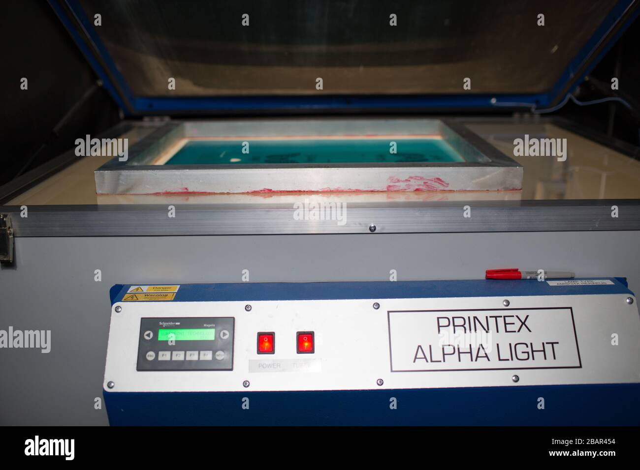 Silk screen printing. Serigraphy. Stencil Development Machine Stock ...