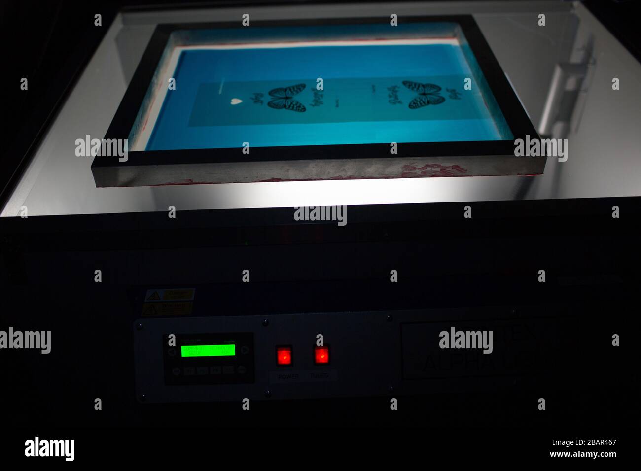 Silk screen printing. Serigraphy. Stencil Development Machine Stock ...