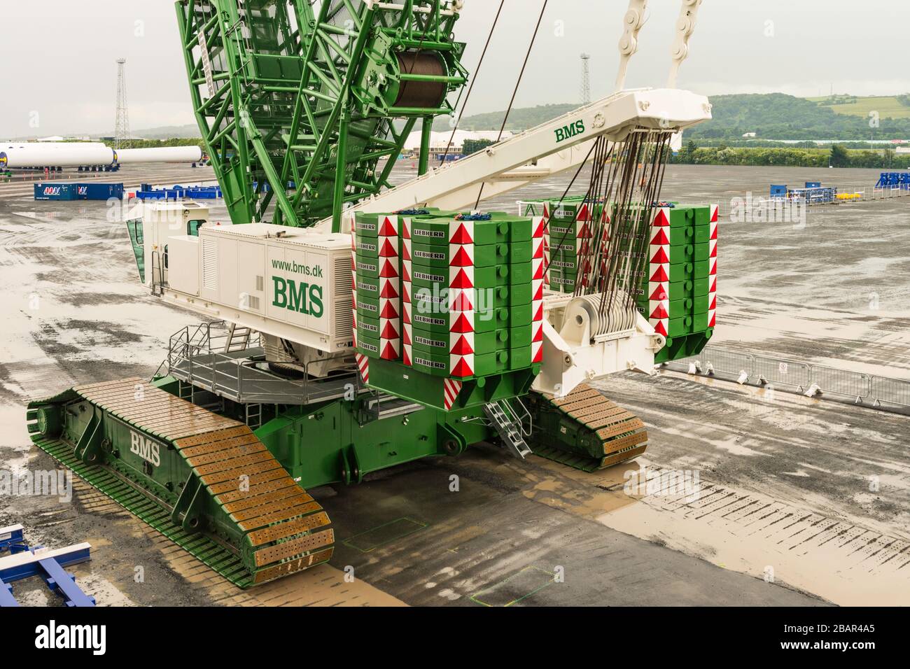 Giant Liebherr LR crawler crane, used for loading wind turbine ...