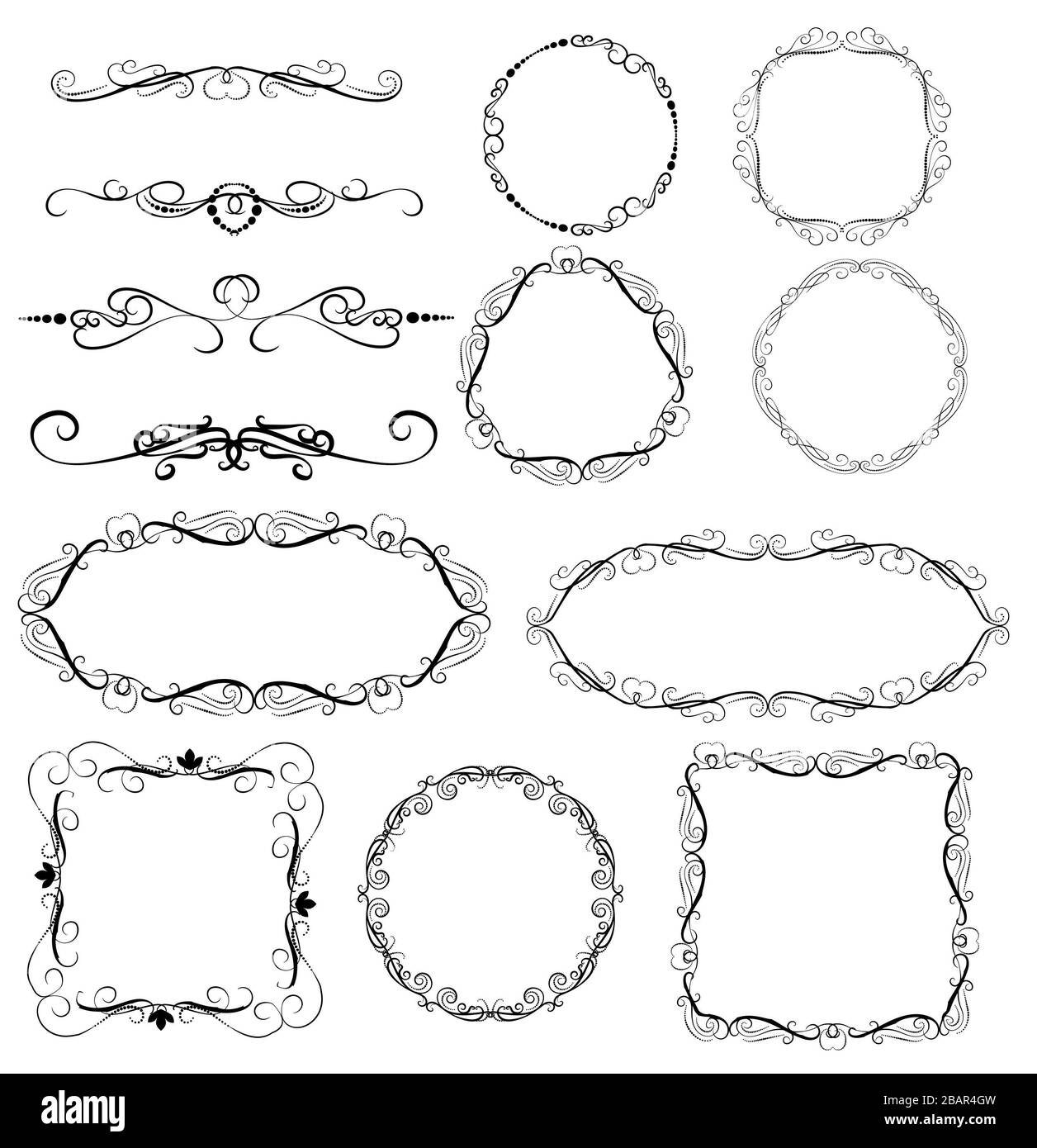 Set of decorative frames, borders, dividers Stock Photo - Alamy