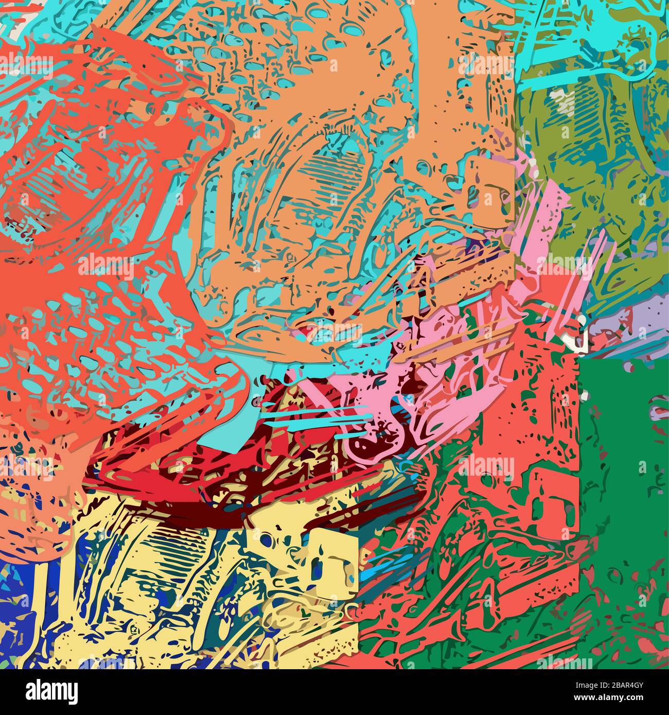 Abstract background blurred texture of shapes of colored lines and ...
