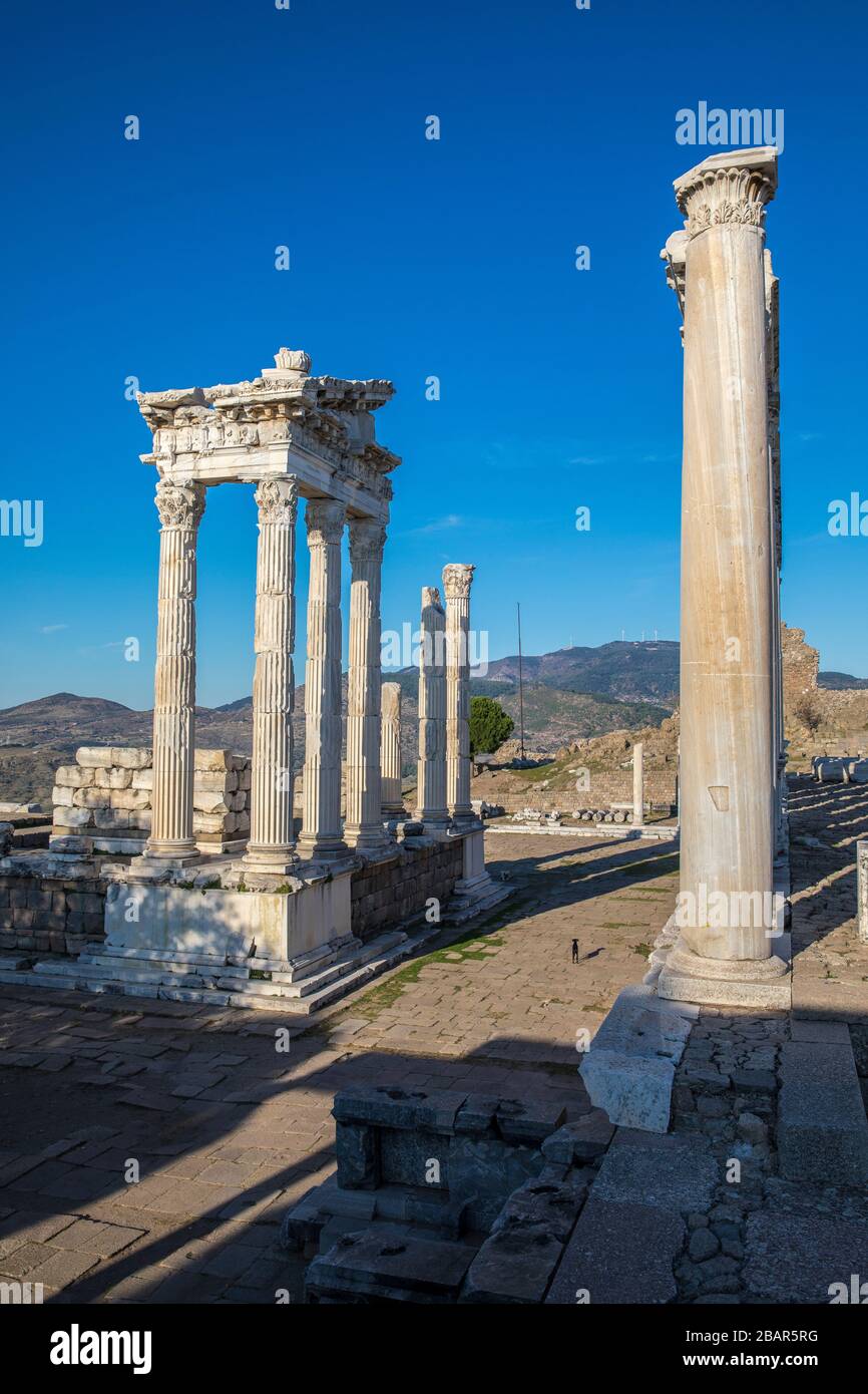Trajan temple in ancient city of Pergamon in Turkey Stock Photo - Alamy