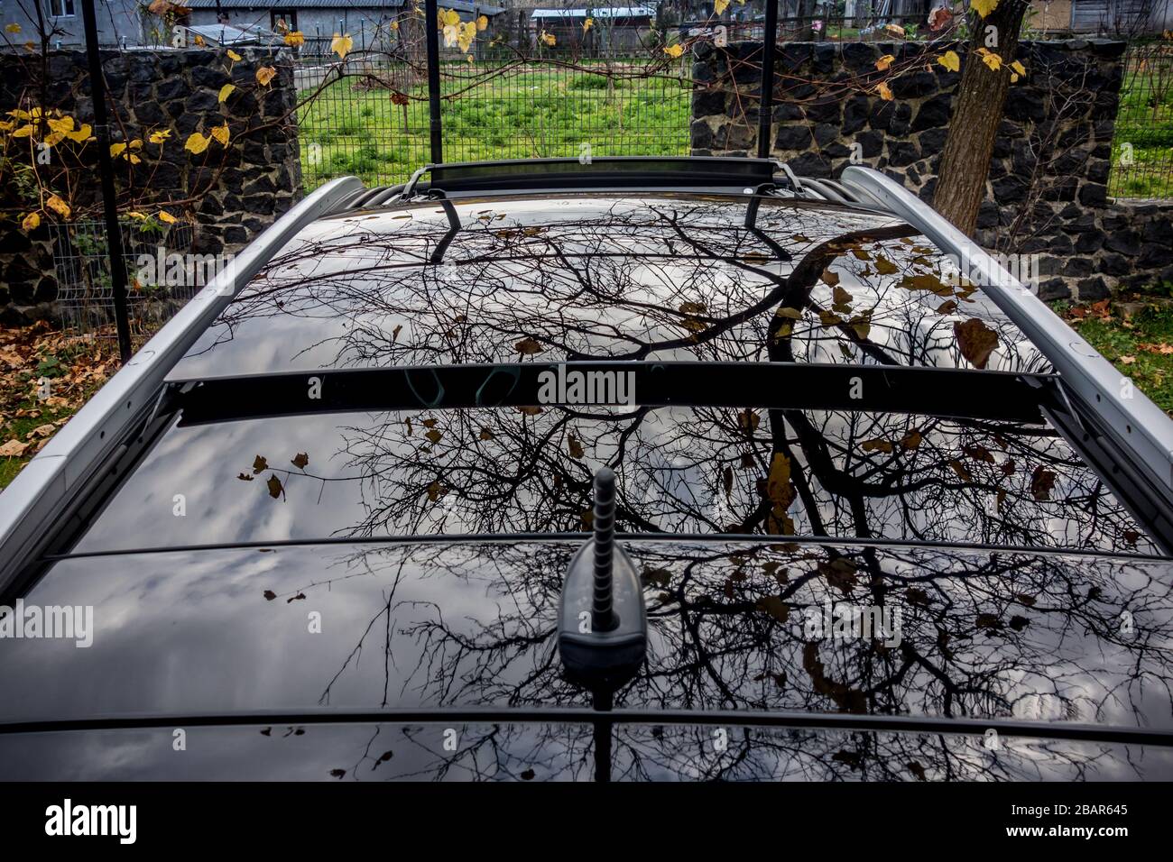 Panoramic view inside car - double sunroof hatch with tinted glass ...