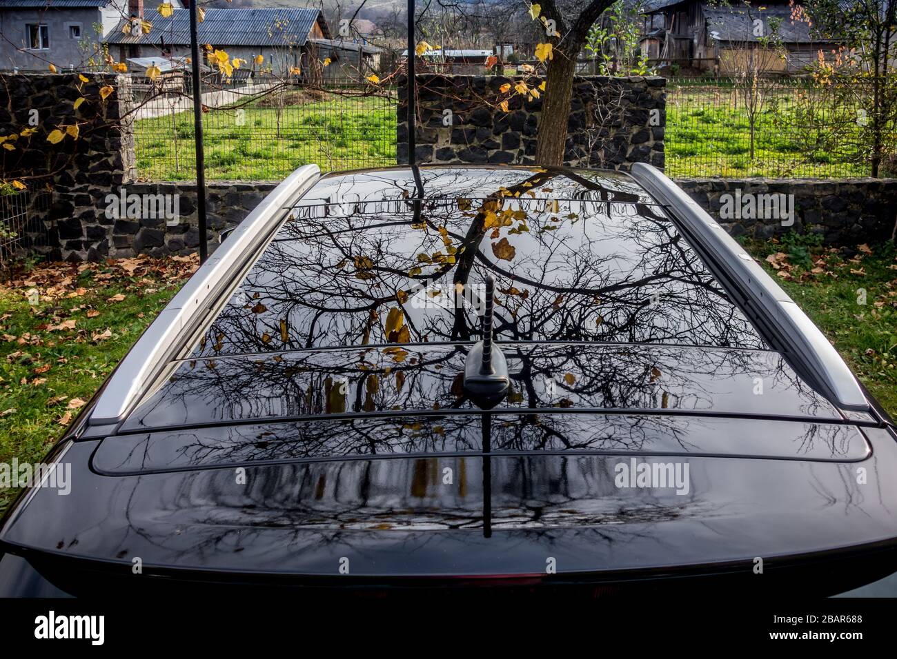 Panoramic view inside car - double sunroof hatch with tinted glass ...