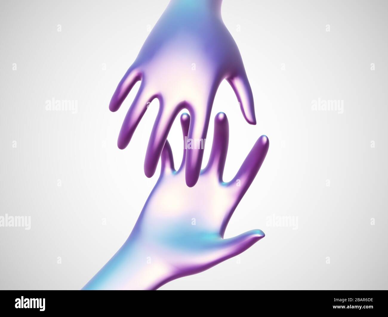 Helping gesture - two hands taking each other on white background Stock ...