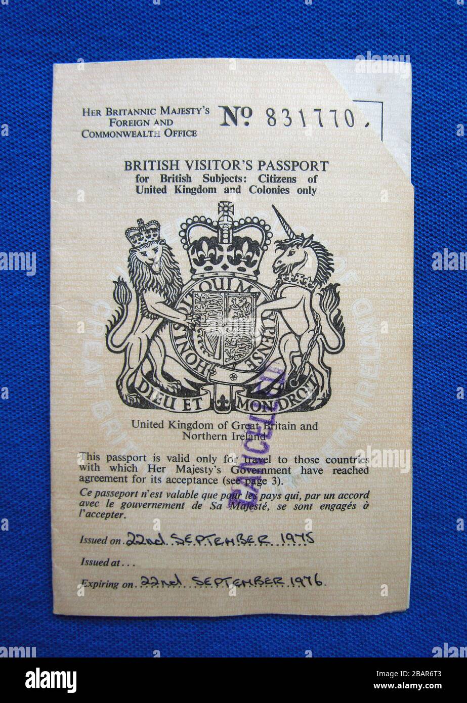 Old Uk Passport High Resolution Stock Photography and Images - Alamy