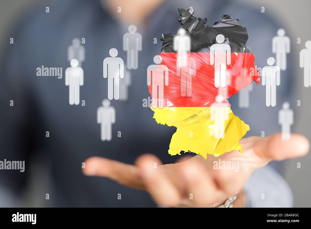 A Abstract of germany map network, internet and global connection ...