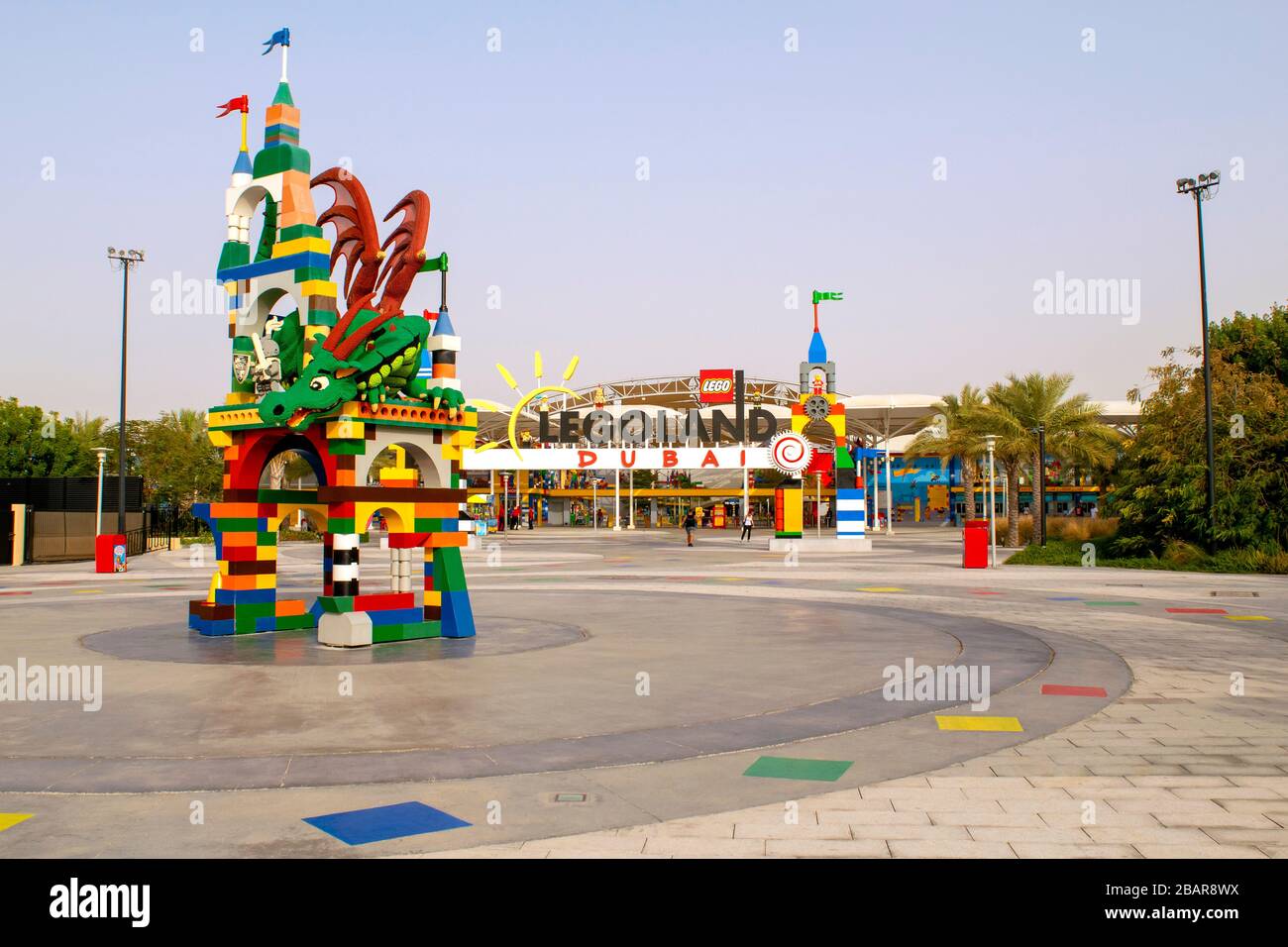 Dubai / UAE - March 9, 2020: Entrance of Legoland at Dubai Parks and ...