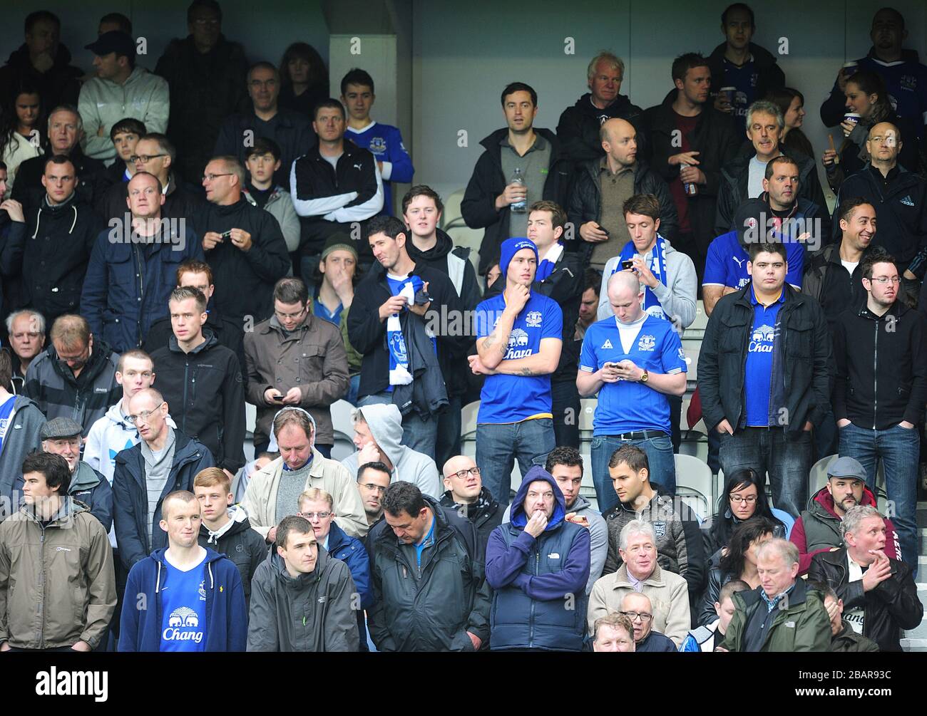 General view of Everton fans in the stands Stock Photo - Alamy