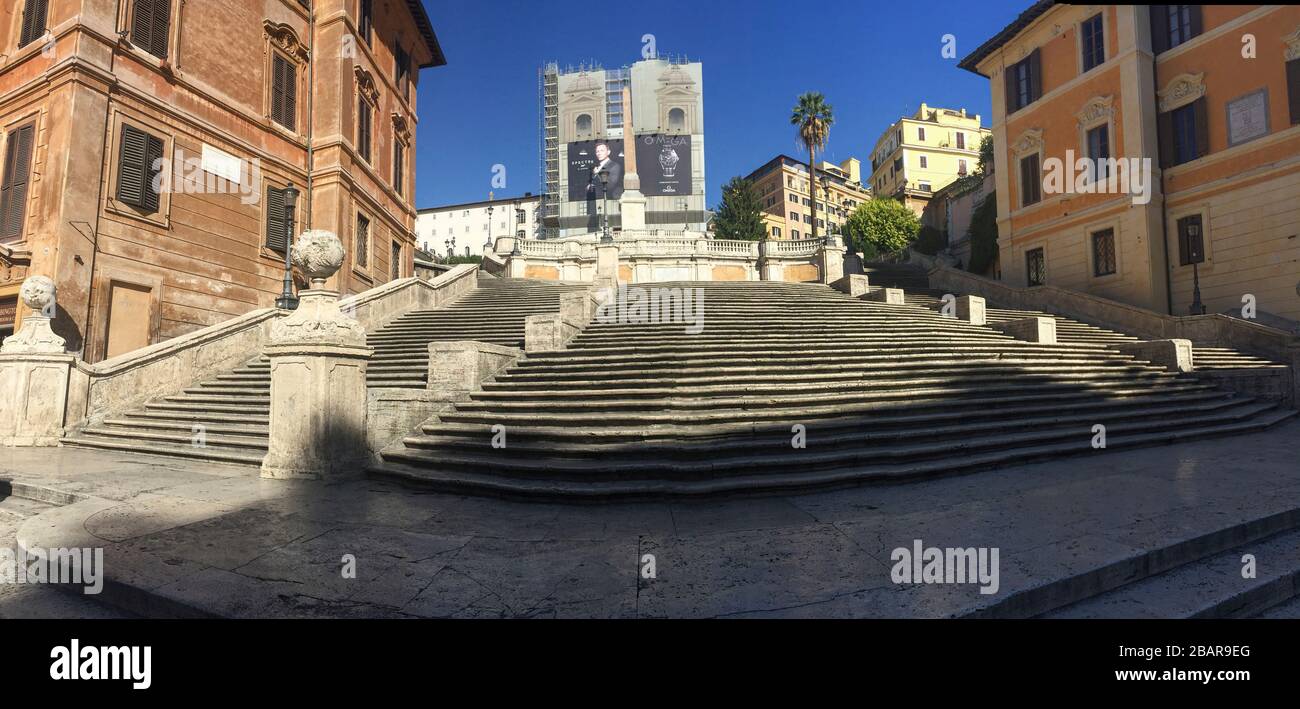 Spanish stairs under construction, Piazza di Spagna in Rome - Italy ...