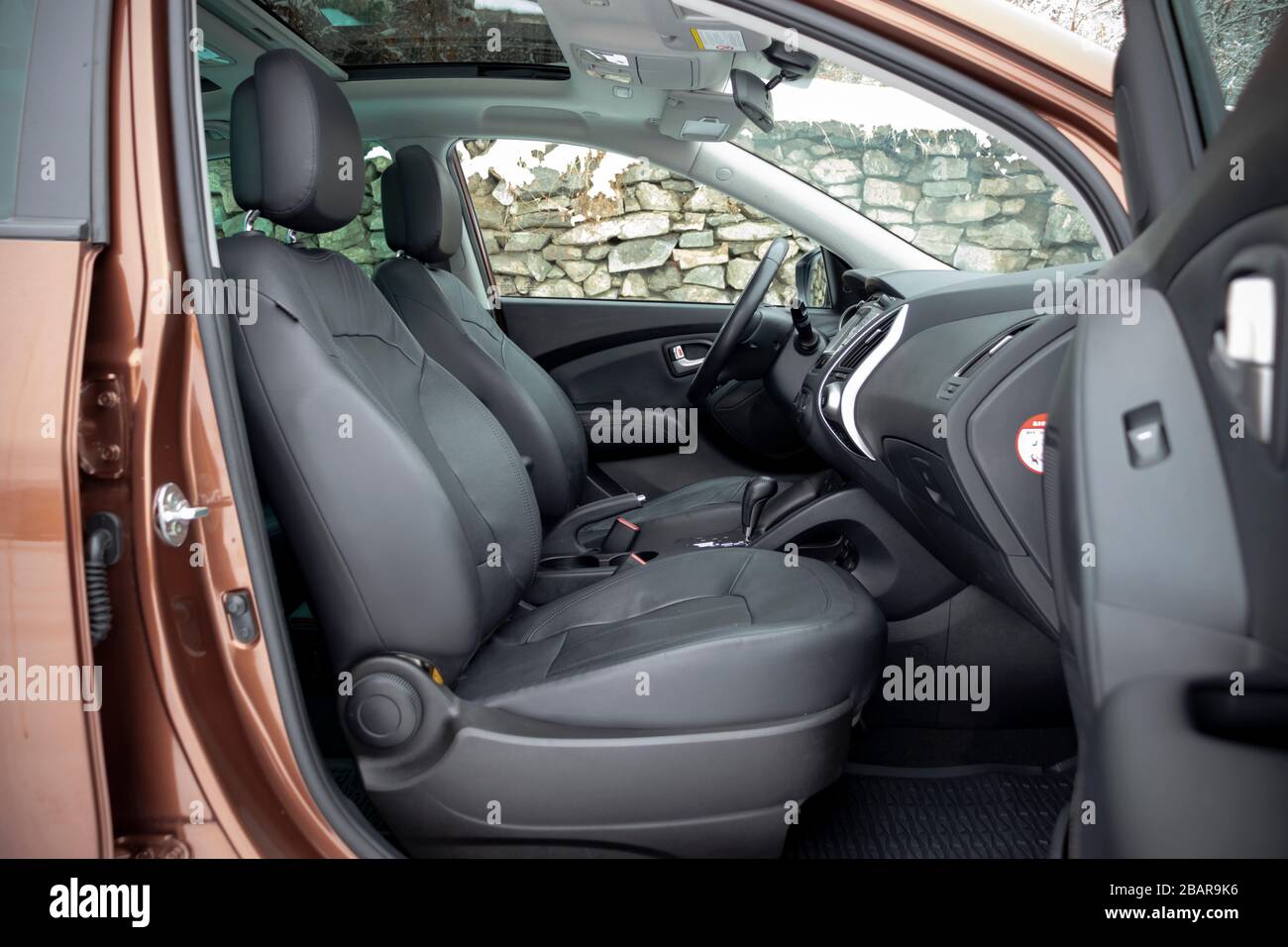 Panoramic view inside car - double sunroof hatch with tinted glass ...