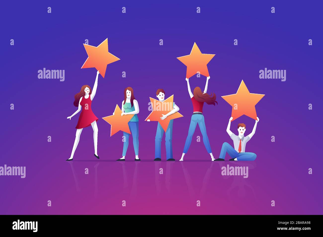 People holding rating stars Stock Vector Image & Art - Alamy