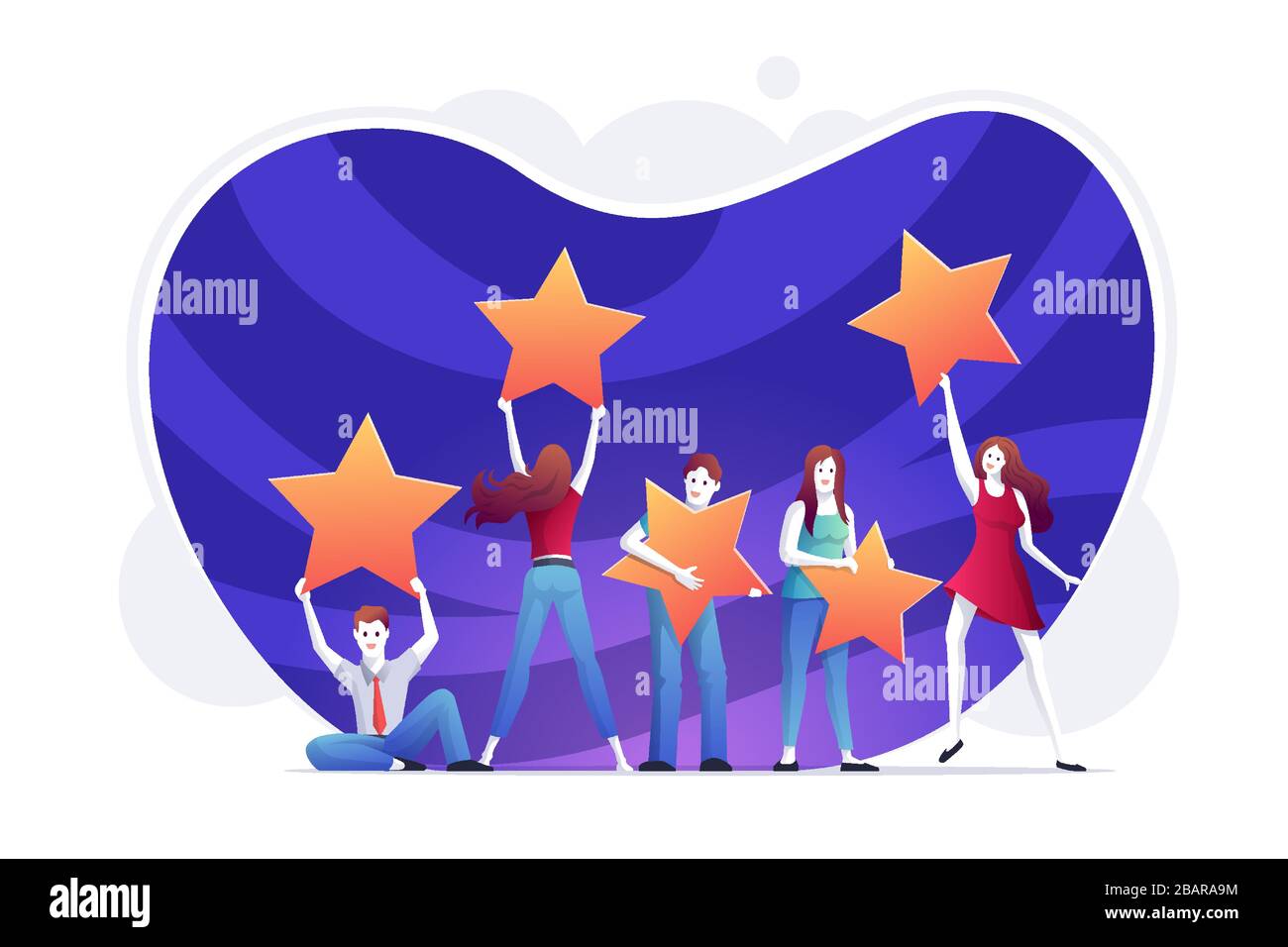 People holding rating stars Stock Vector Image & Art - Alamy