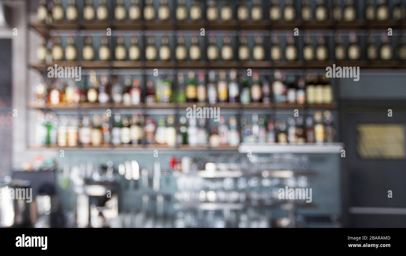Blurred bar counter in modern cafe, copy space Stock Photo - Alamy