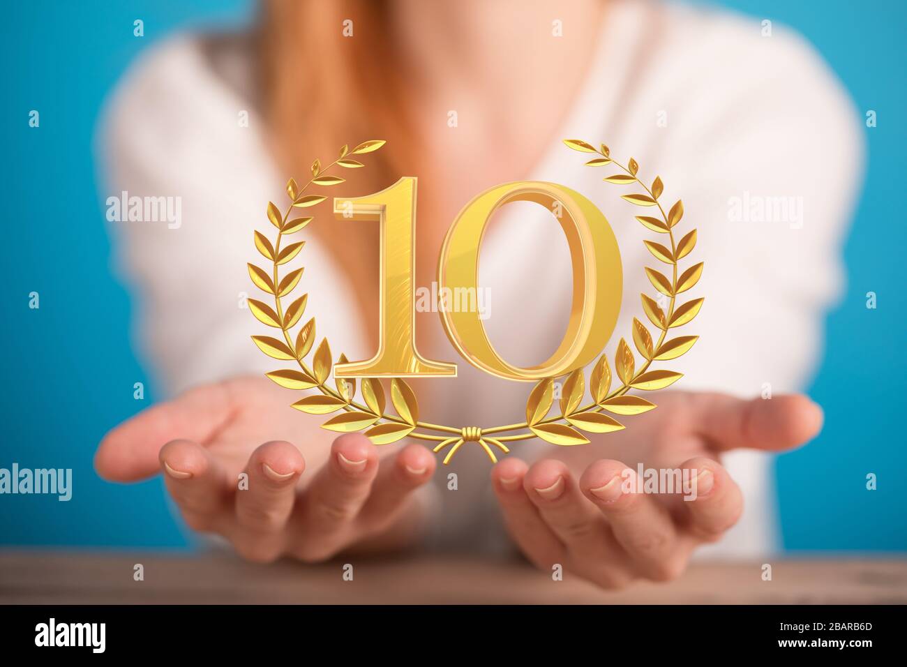 A 10 years anniversary celebration logotype with elegant celebration ...