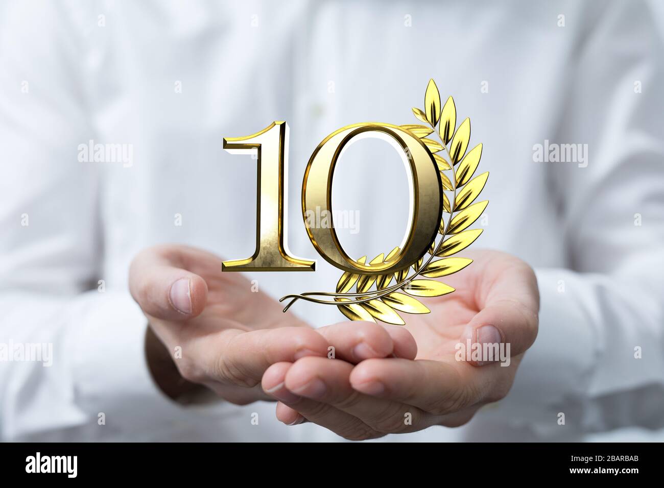 A 10 years anniversary celebration logotype with elegant celebration ...