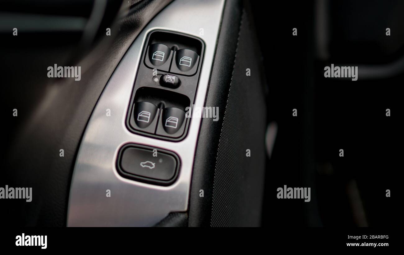 Front and back electric windows buttons-lower or close car windows ...