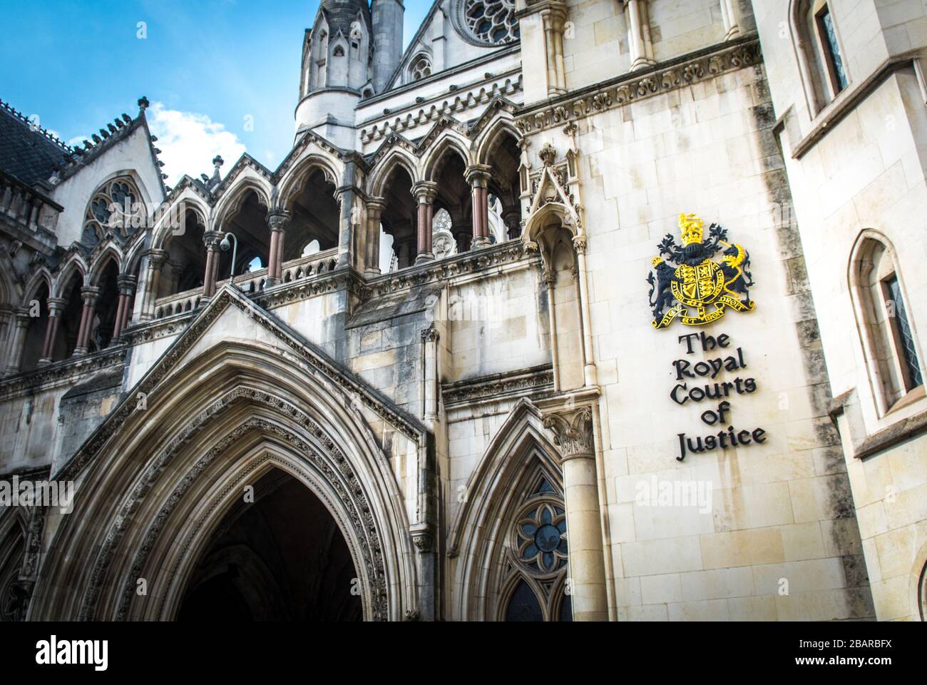 The Royal Courts of Justice, an imposing gothic law court building ...
