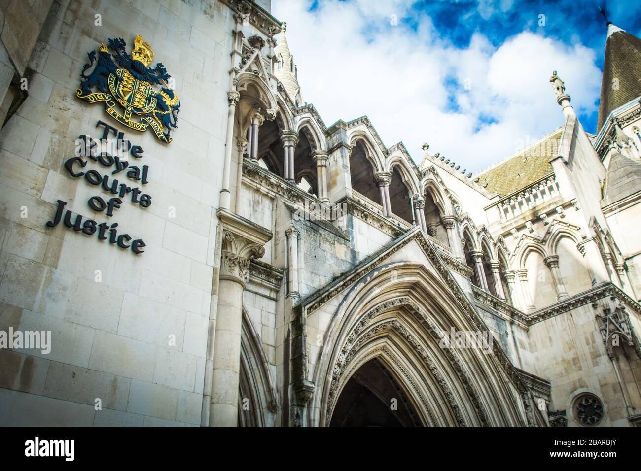 The Royal Courts of Justice, an imposing gothic law court building ...