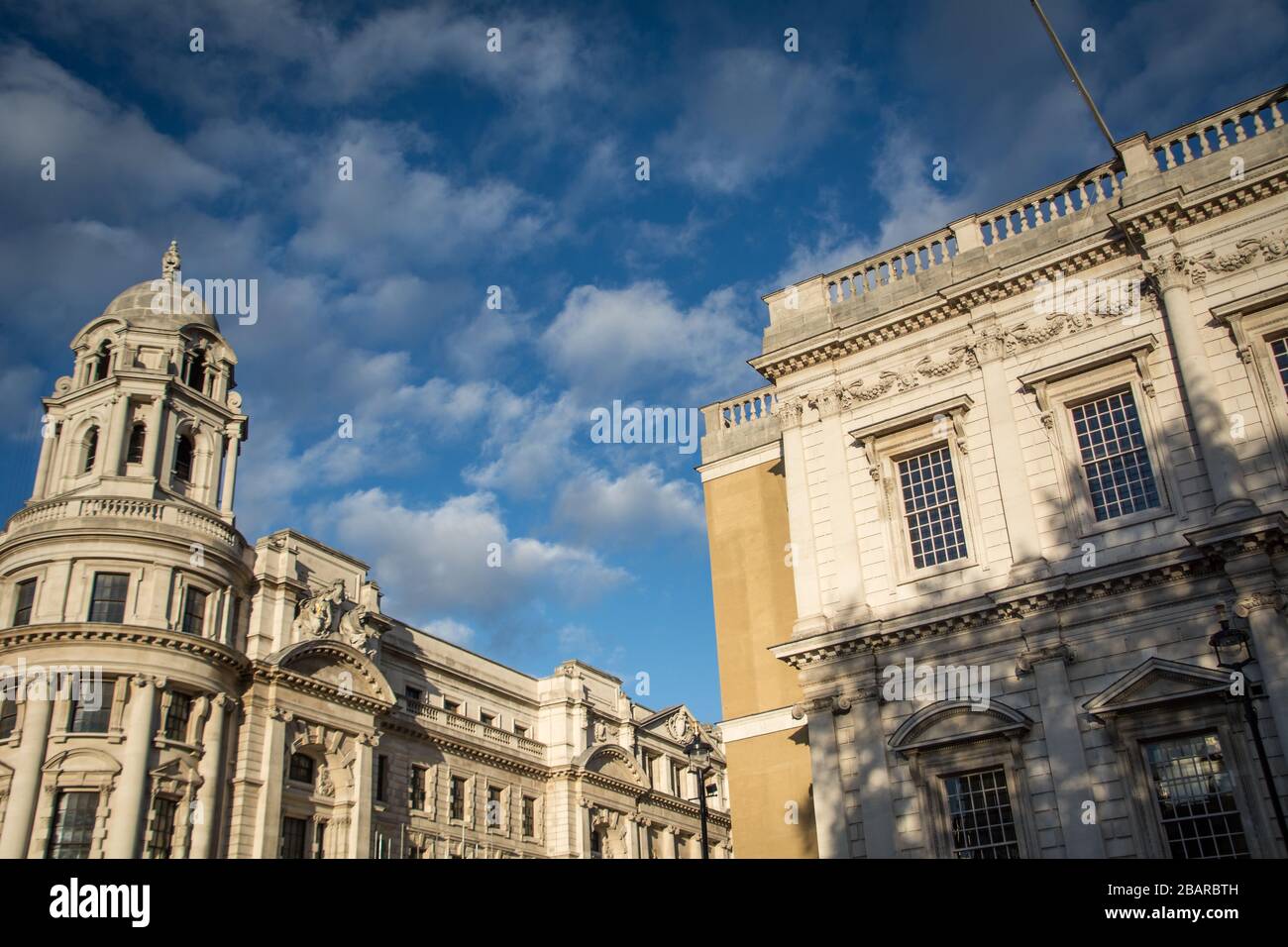 British government building with Union Jack flying above Stock Photo ...