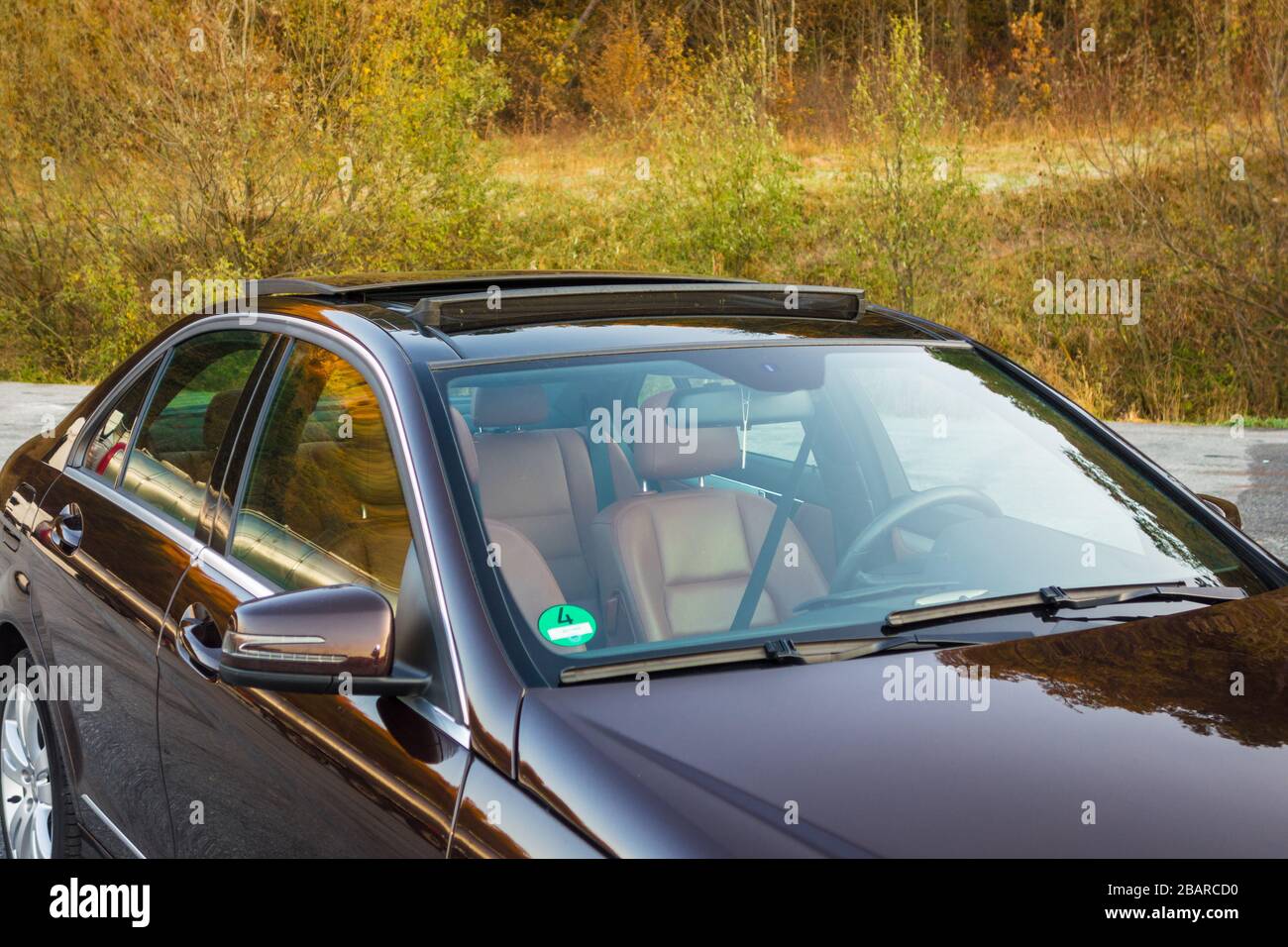 Mercedes Benz W204-Inside car interior with front and back seats ...
