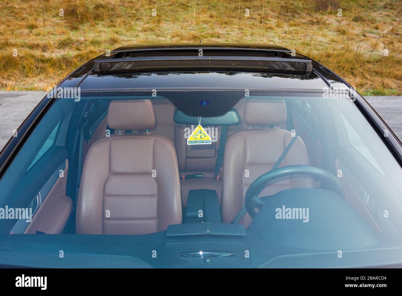 Mercedes Benz W204-Inside car interior with front and back seats ...