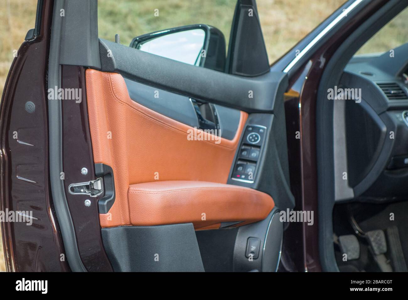 Mercedes Benz W204-Inside car interior with front and back seats ...