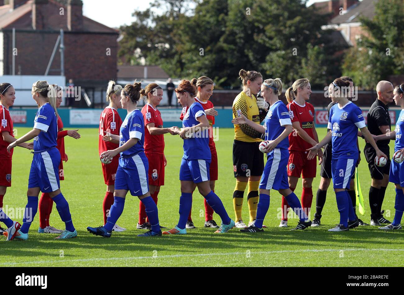 Everton Ladies and Bristol Academy Women shake hands before the game ...