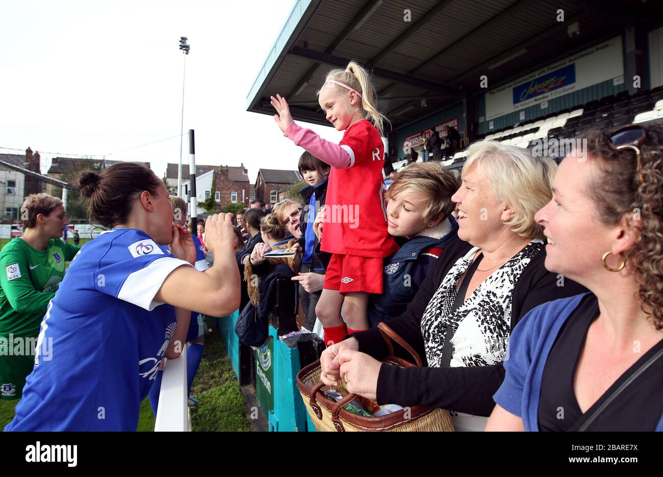 Everton Ladies players meet fans Stock Photo - Alamy
