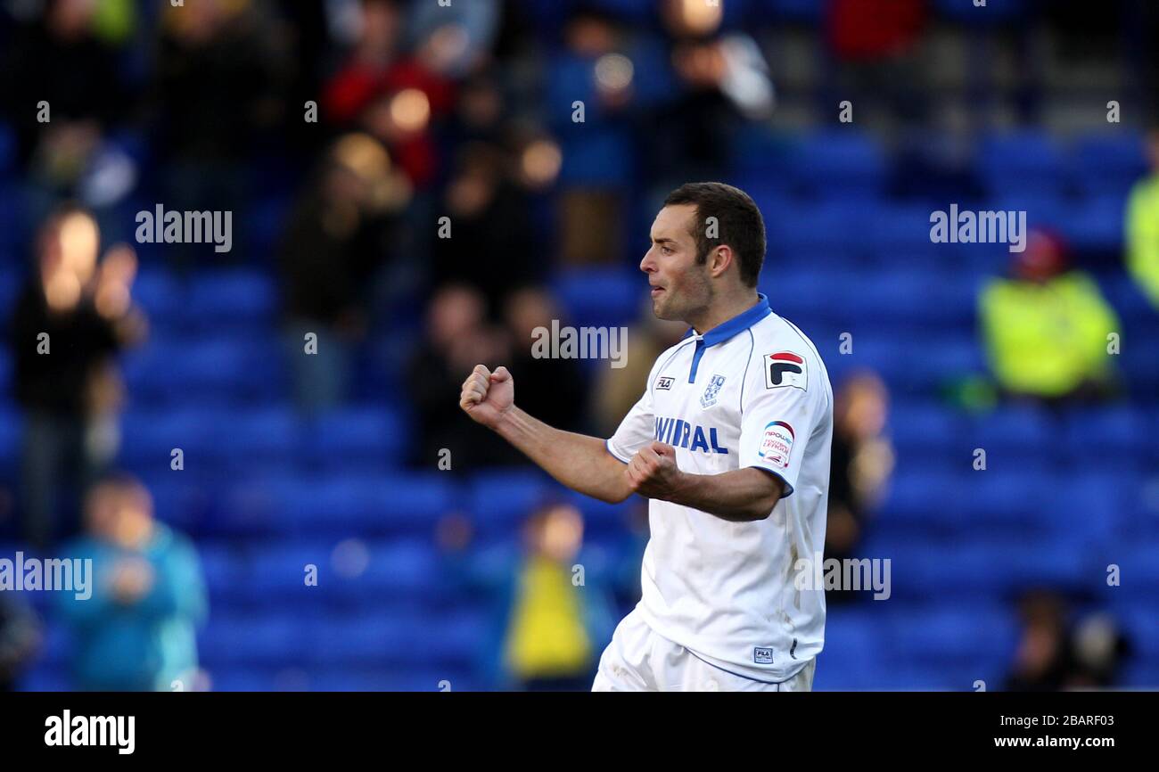 Tranmere Rovers' Danny Holmes who scored the winning goal of the game ...