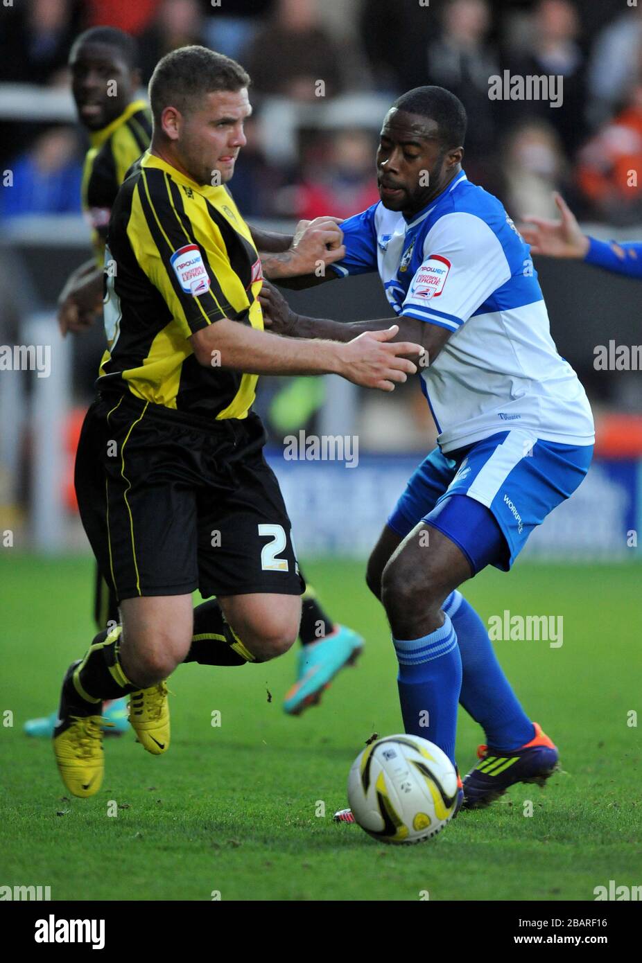 Burton Albion's Billy Kee tangles with Bristol Rovers' Joe Anyinsah ...