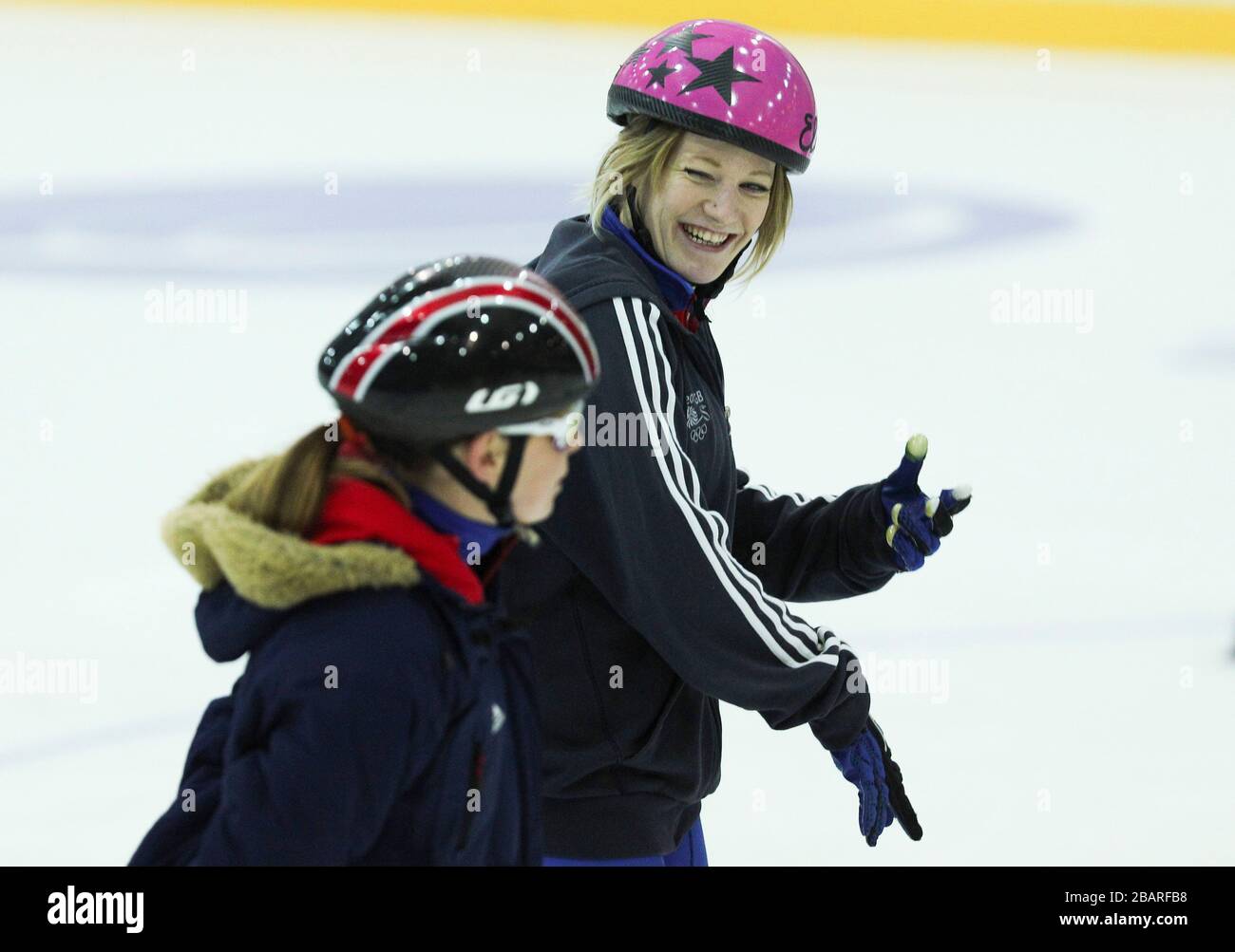 Great Britain's Elise Christie (right) and Alex Stanley Stock Photo - Alamy