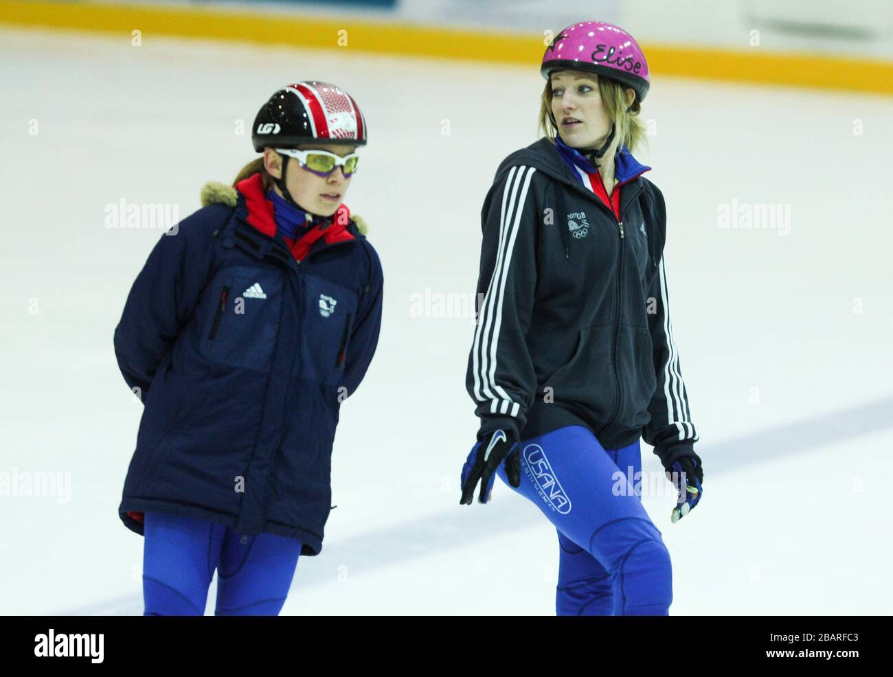 Great Britain's Elise Christie (right) and Alex Stanley Stock Photo - Alamy