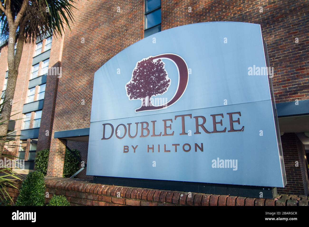 Hilton Doubletree Hotel signage west London Stock Photo - Alamy