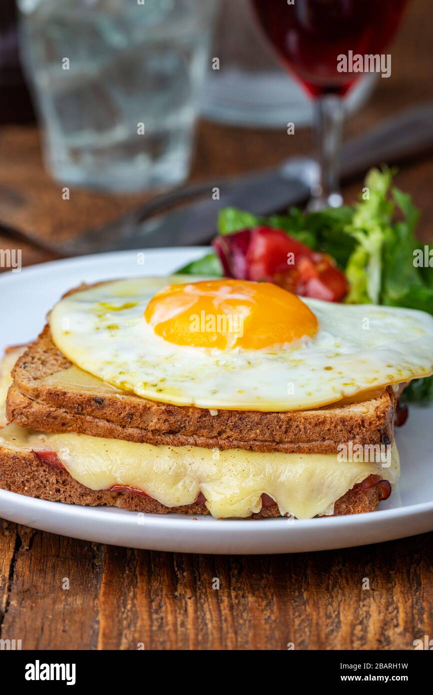 closeup of a french croque madame Stock Photo - Alamy